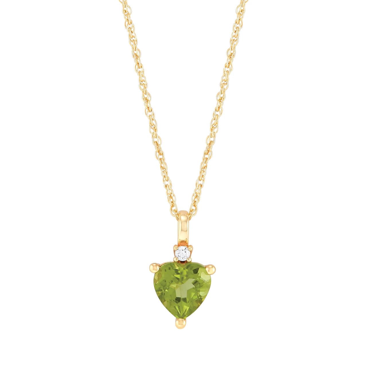 Brilliance Fine Jewelry Heart Peridot and White Cubic Zirconia Pendant ...