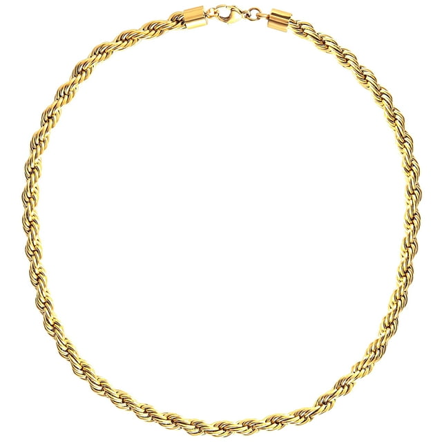 Brilliance Fine Jewelry Men's Stainless Steel Yellow Plated 8MM Rope ...