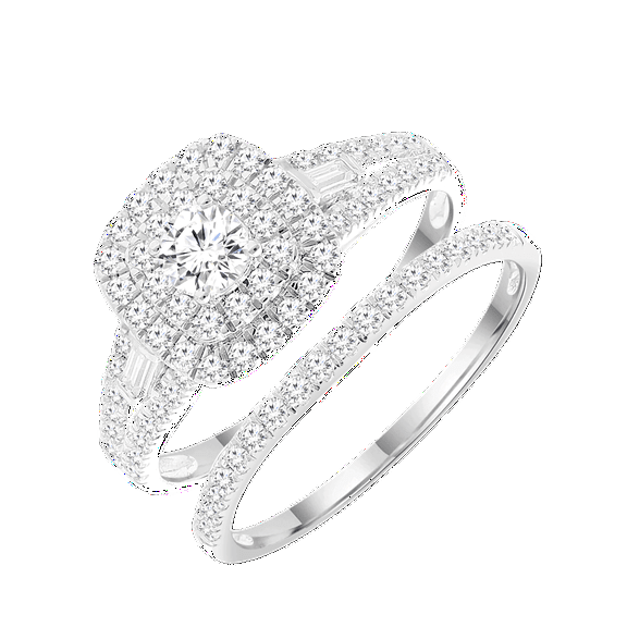 1 1/10 Carat Pear & Round Shape IGI Certified Lab Grown Diamond Halo ...