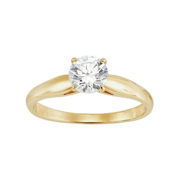 PAVOI 14K Yellow Gold Plated Rings Cubic Zirconia Love Ring | 3mm ...