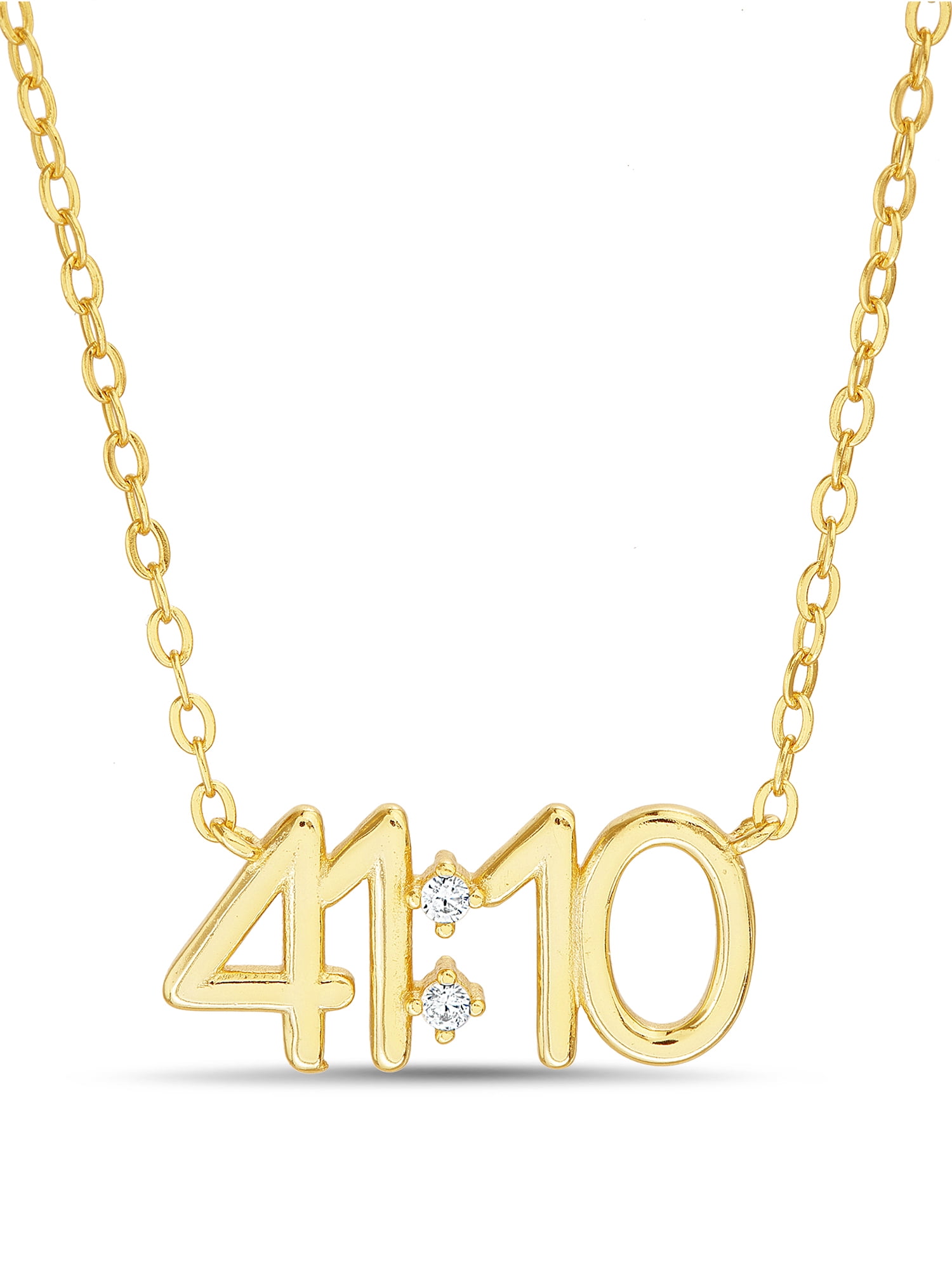 Brilliance Fine Jewelry Sterling Silver 14K Gold-Plated Bible Verse ...