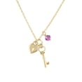 Brilliance Fine Jewelry Women's Simulated Diamond Key Necklace in 14KT ...