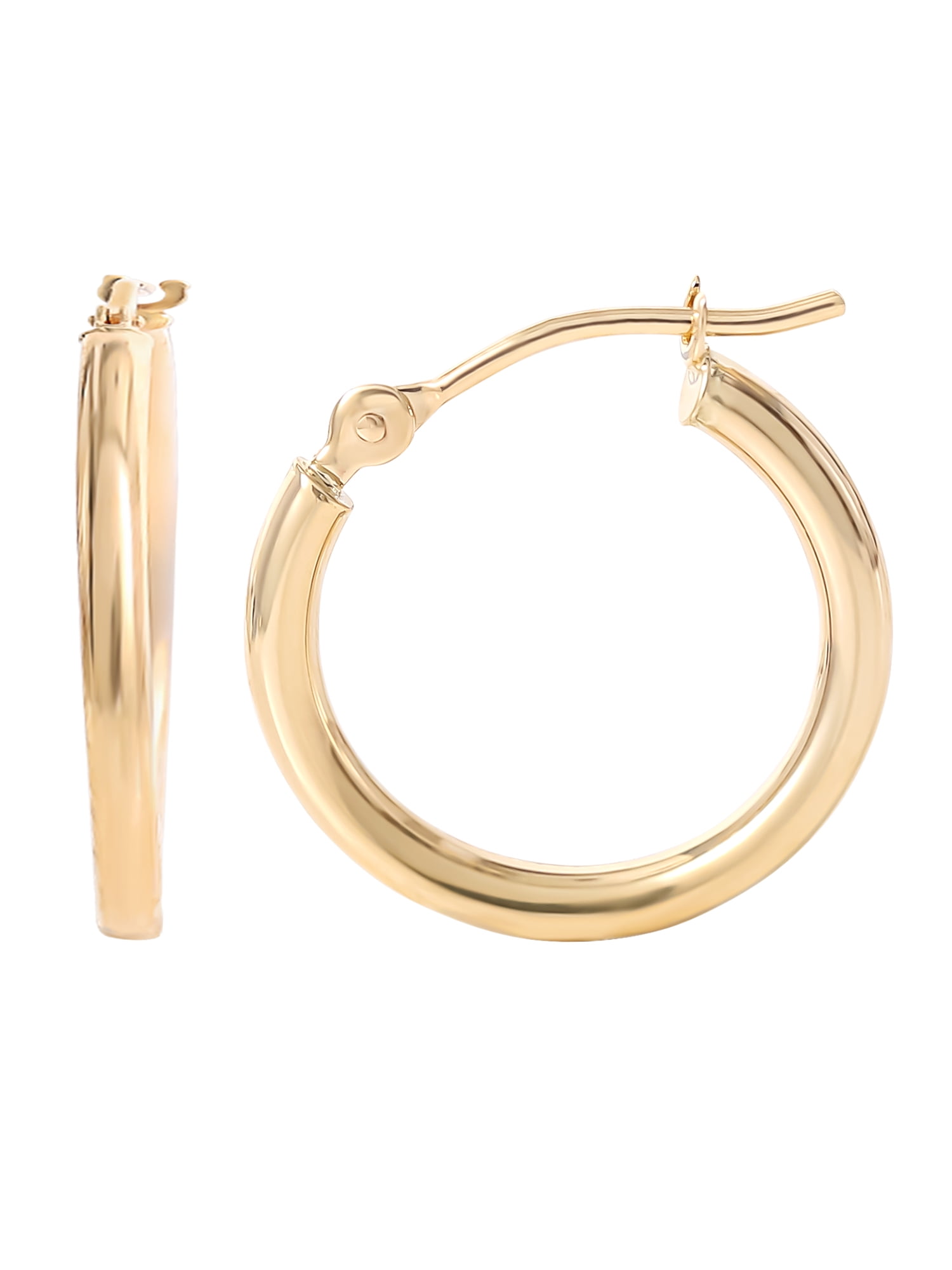 Brilliance Fine Women's Polished Hoop Earrings, 14K Yellow Gold ...