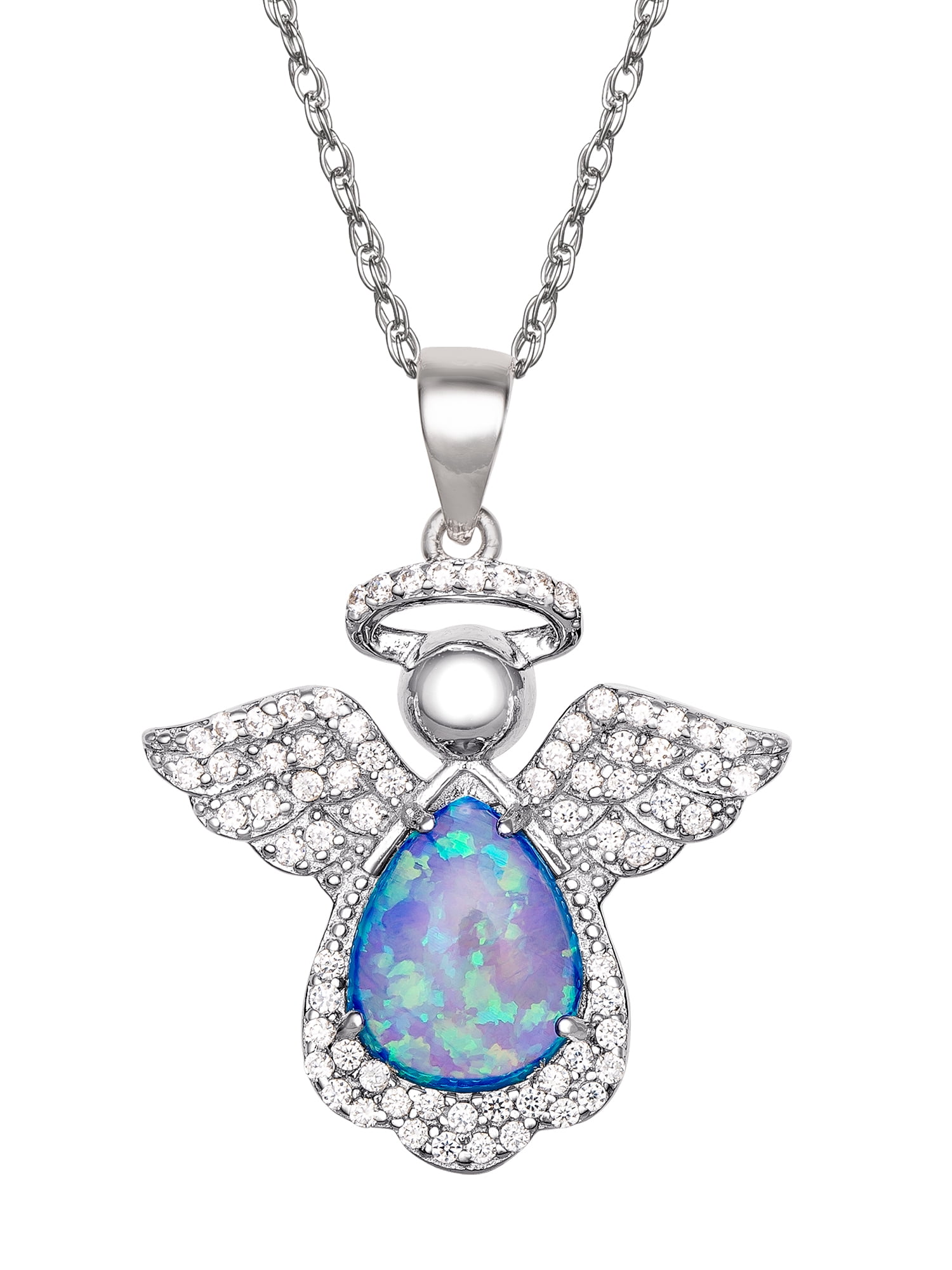 Brilliance Fine Women's Sterling Silver Cubic Zirconia and Created Opal ...