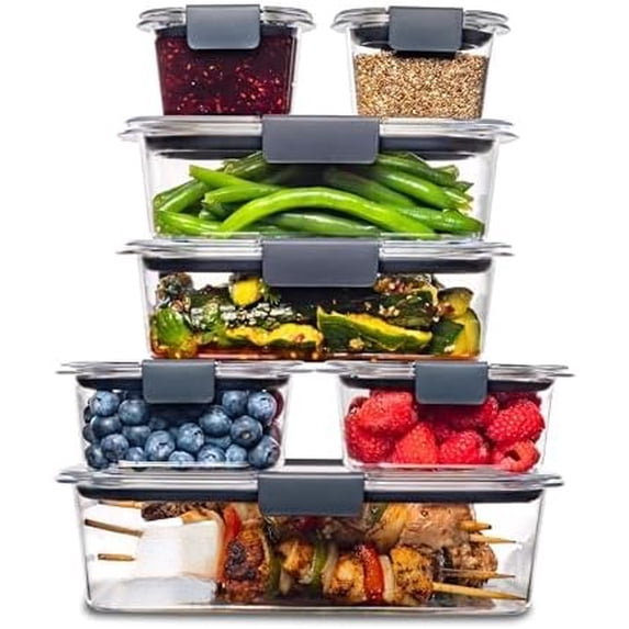 Brilliance Food Storage Containers, 14 Piece Plastic Containers with ...