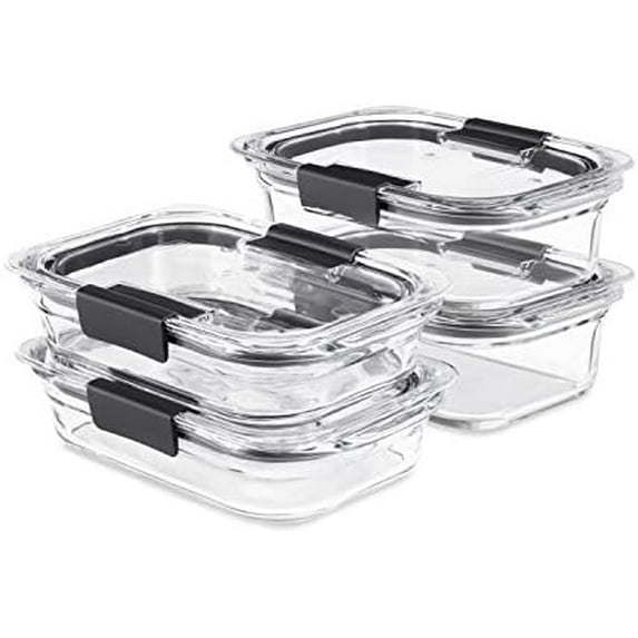 Brilliance Glass Food Storage Containers, 3.2 Cup, Set of 4, BPA-Free ...