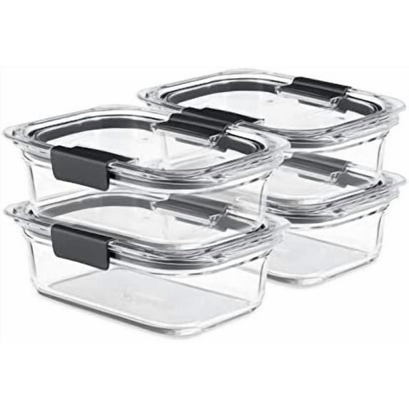 Brilliance Glass Food Storage Containers, 3.2 Cup, Set of 4, BPA-Free ...