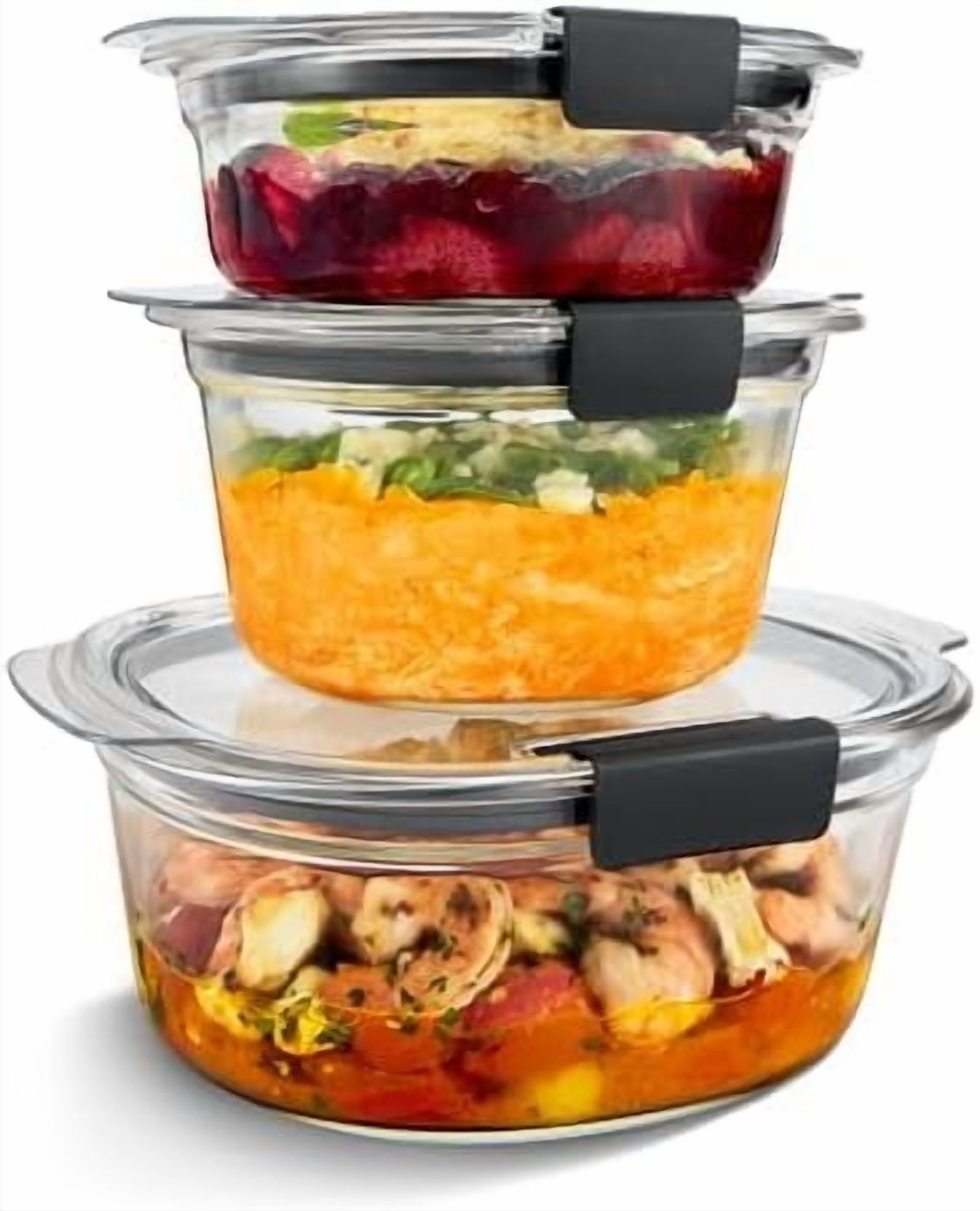 Brilliance® Glass Round Leak-Proof 6-Piece Set Food Storage Containers ...