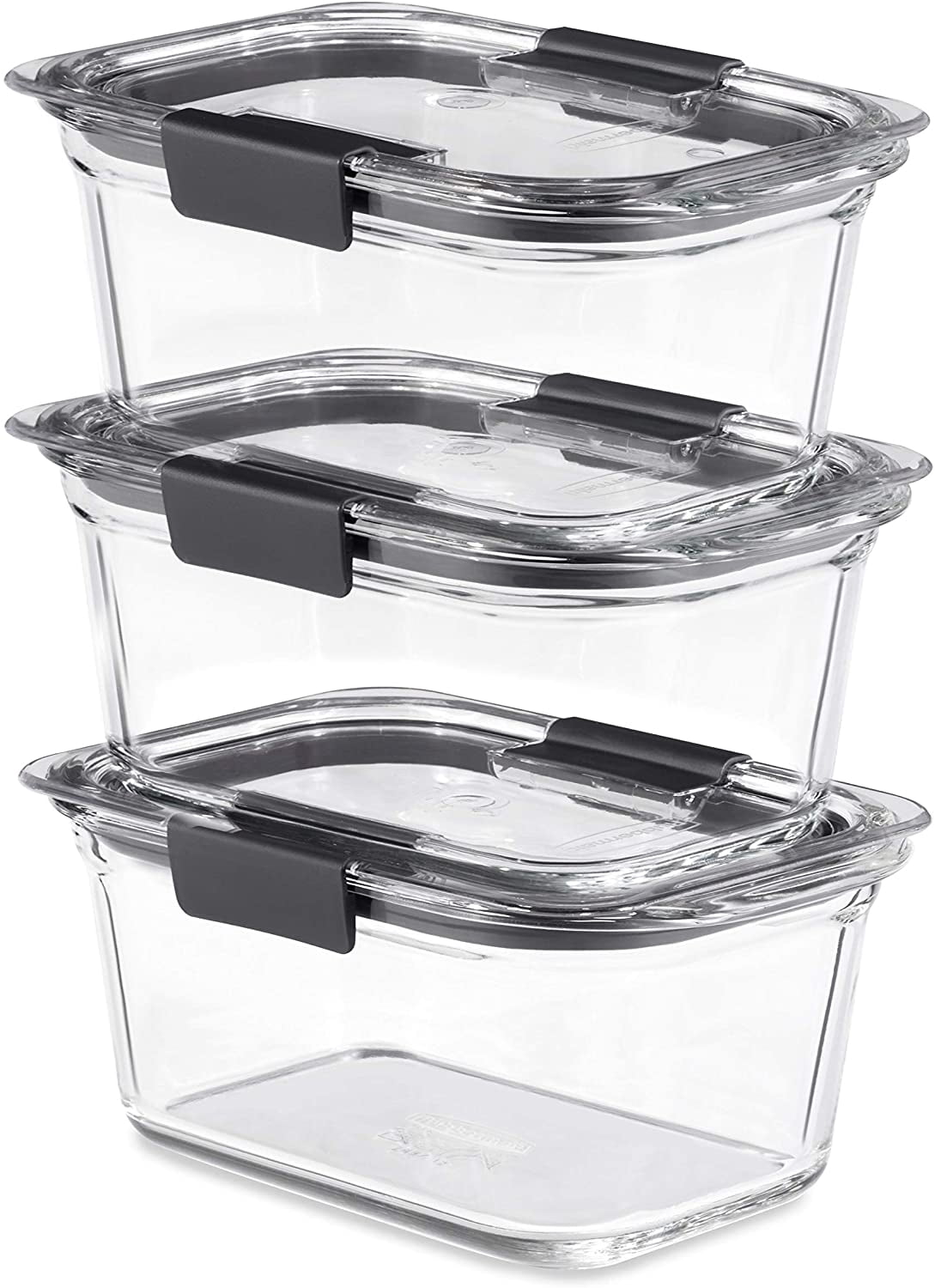 Brilliance Glass Storage 4.7-Cup Food Containers with Lids Set of 3 ...