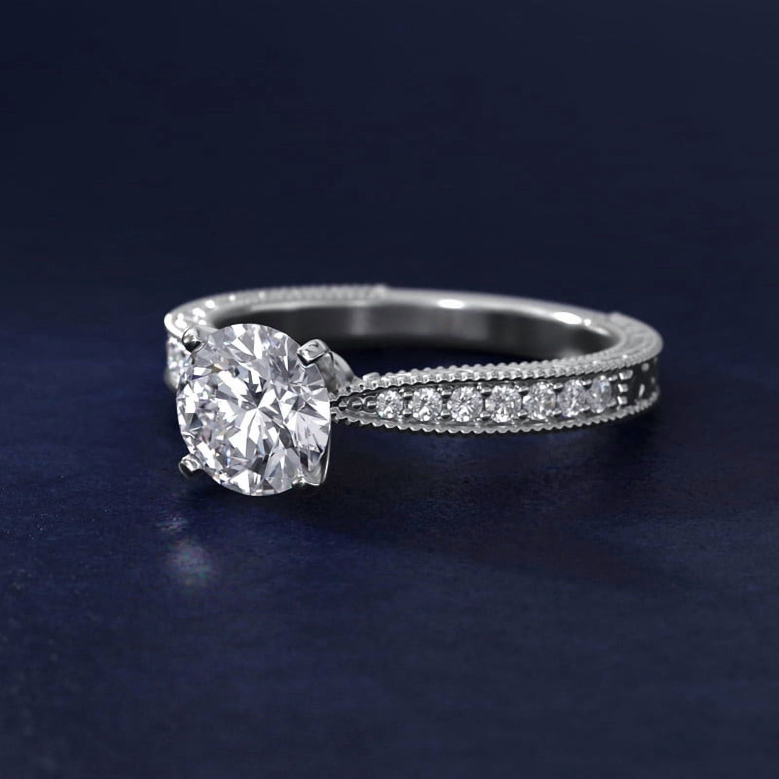 Brilliance Jewels 1.25 Ct Round Cut Moissanite Half Band Engagement ...