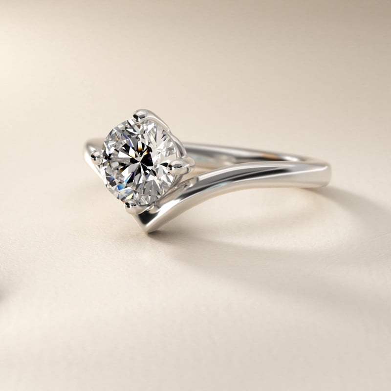 Brilliance Jewels 2 Ct Round Cut Moissanite Solitaire Ring for Women ...