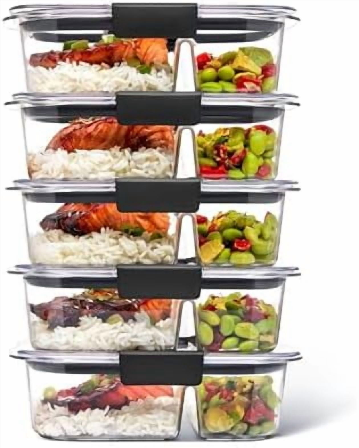Brilliance Meal Prep Containers, 2-Compartment Food Storage Containers ...
