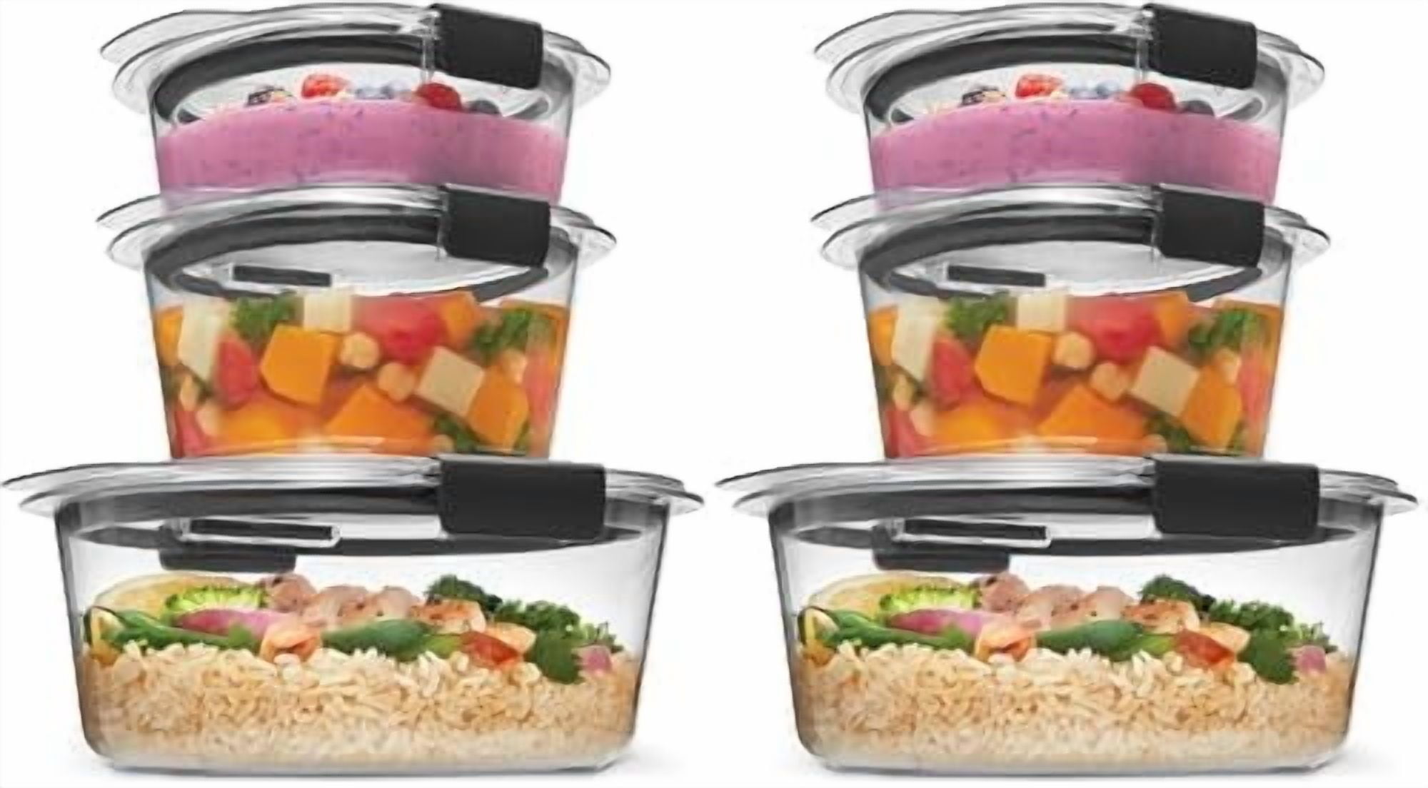 Brilliance® Round Leak Proof Food Storage Containers, 6 Piece Set (Pack ...