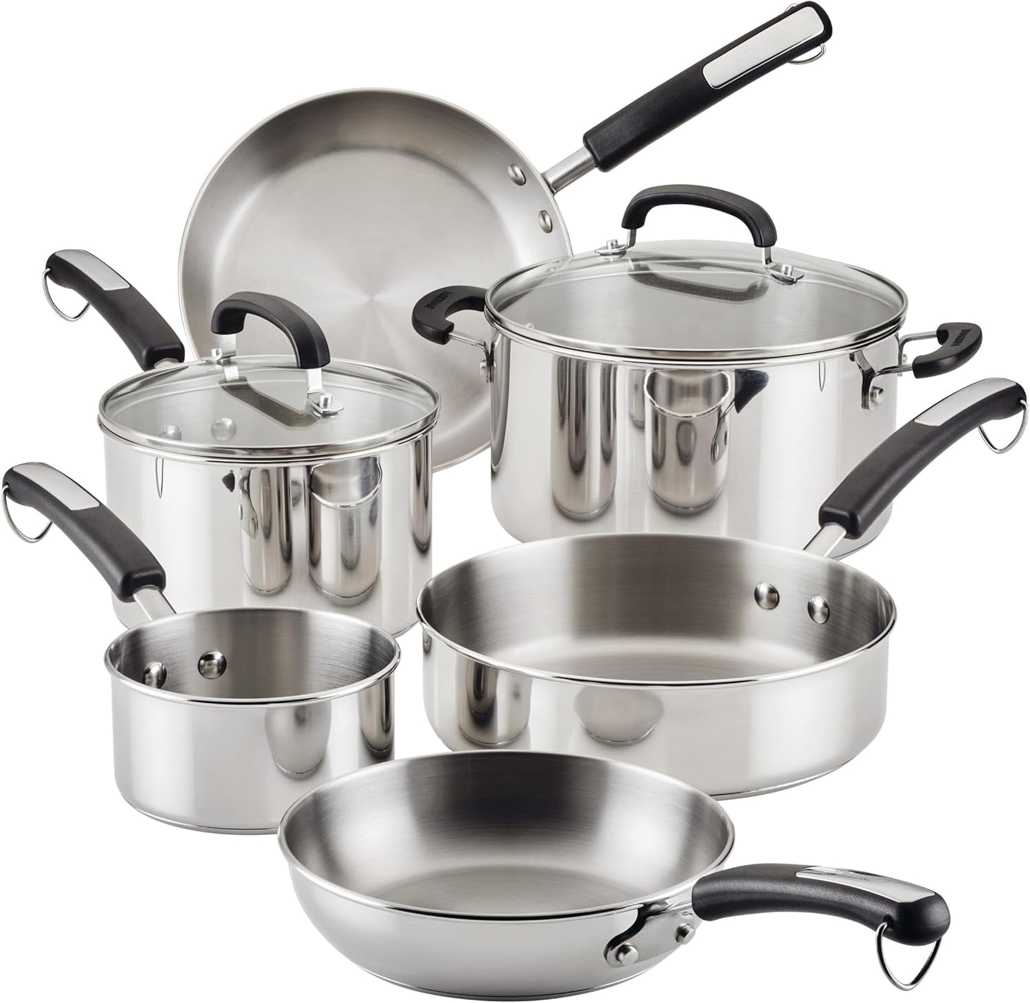 Brilliance Stainless Steel Cookware Pots and Pans Set with Kitchen ...