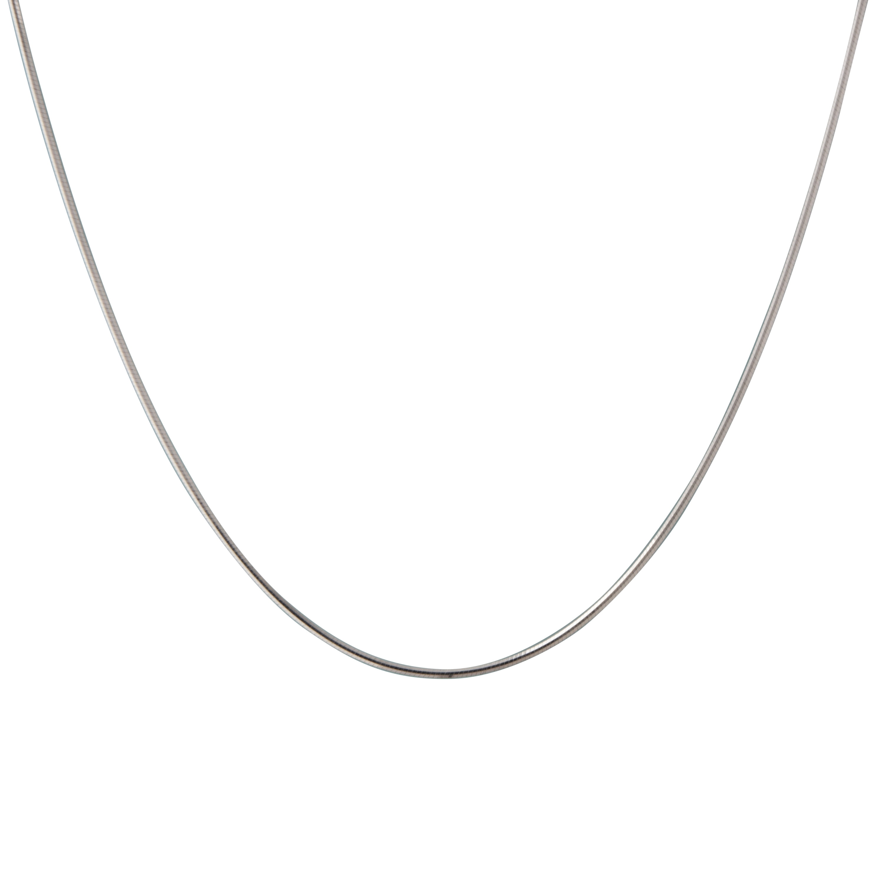 Brilliance Sterling Silver Round Snake, 20inch Necklace White color ...