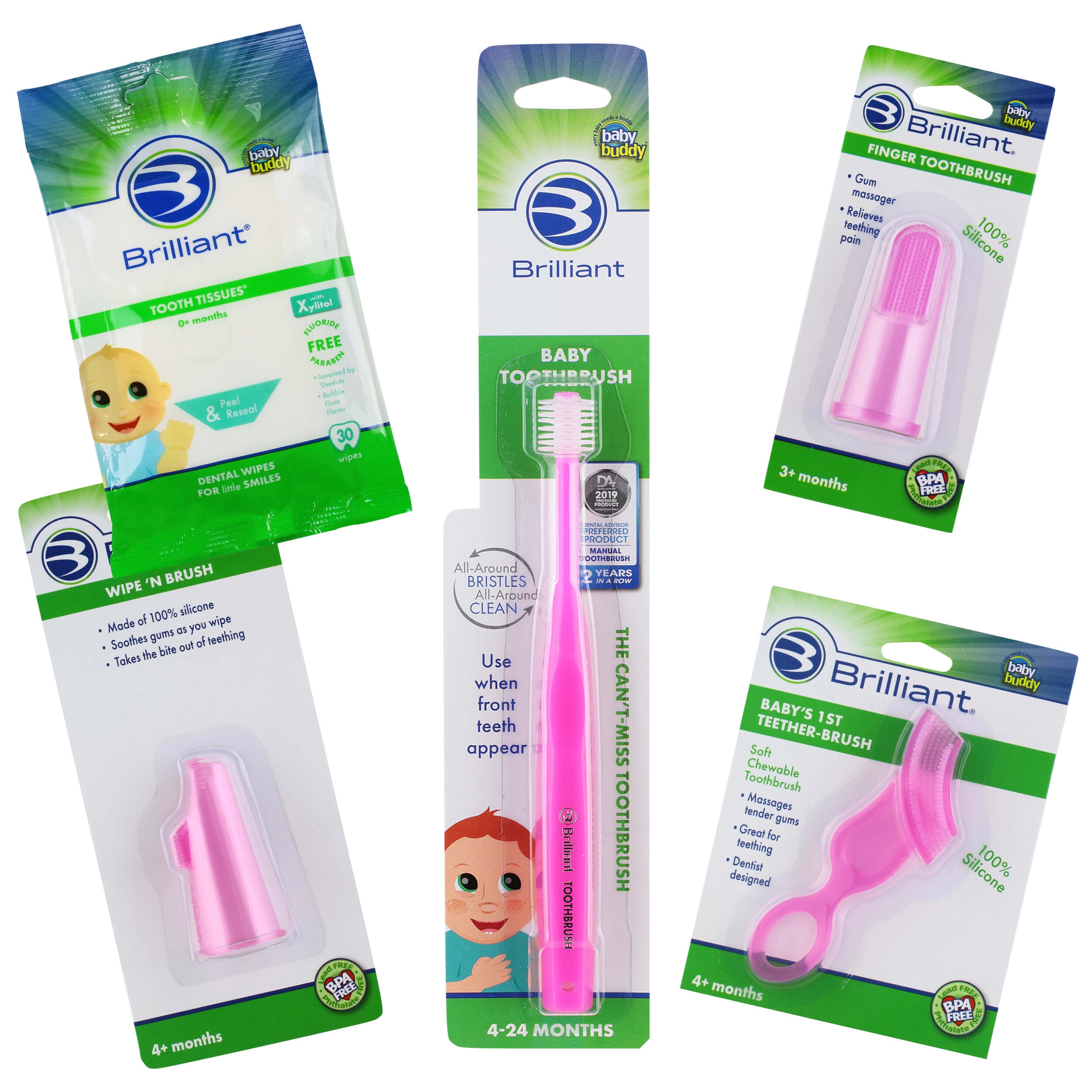 Brilliant Soft Infant Oral Care Kit 5pc - Teeth Wipes, Tissues ...