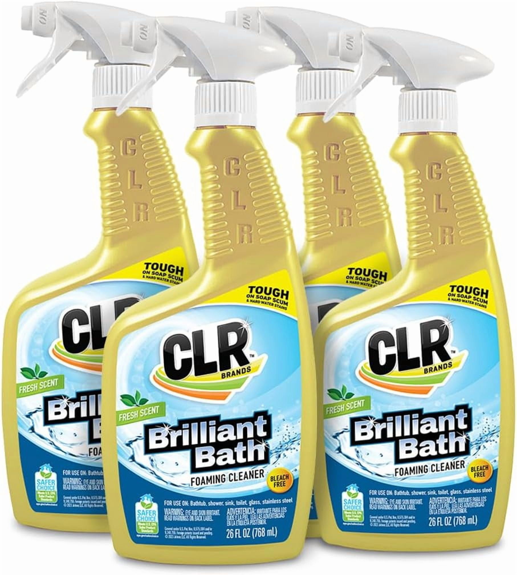 Brilliant Bath Foaming Bathroom Cleaner Spray - Dissolves Calcium, Lime ...