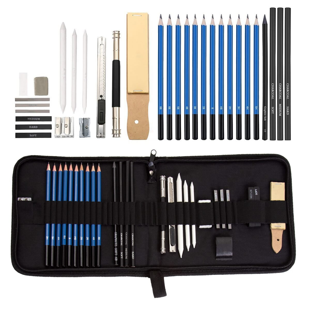 Brilliant Bee - 33 Piece Professional Artist Sketch Kit, Graphite ...