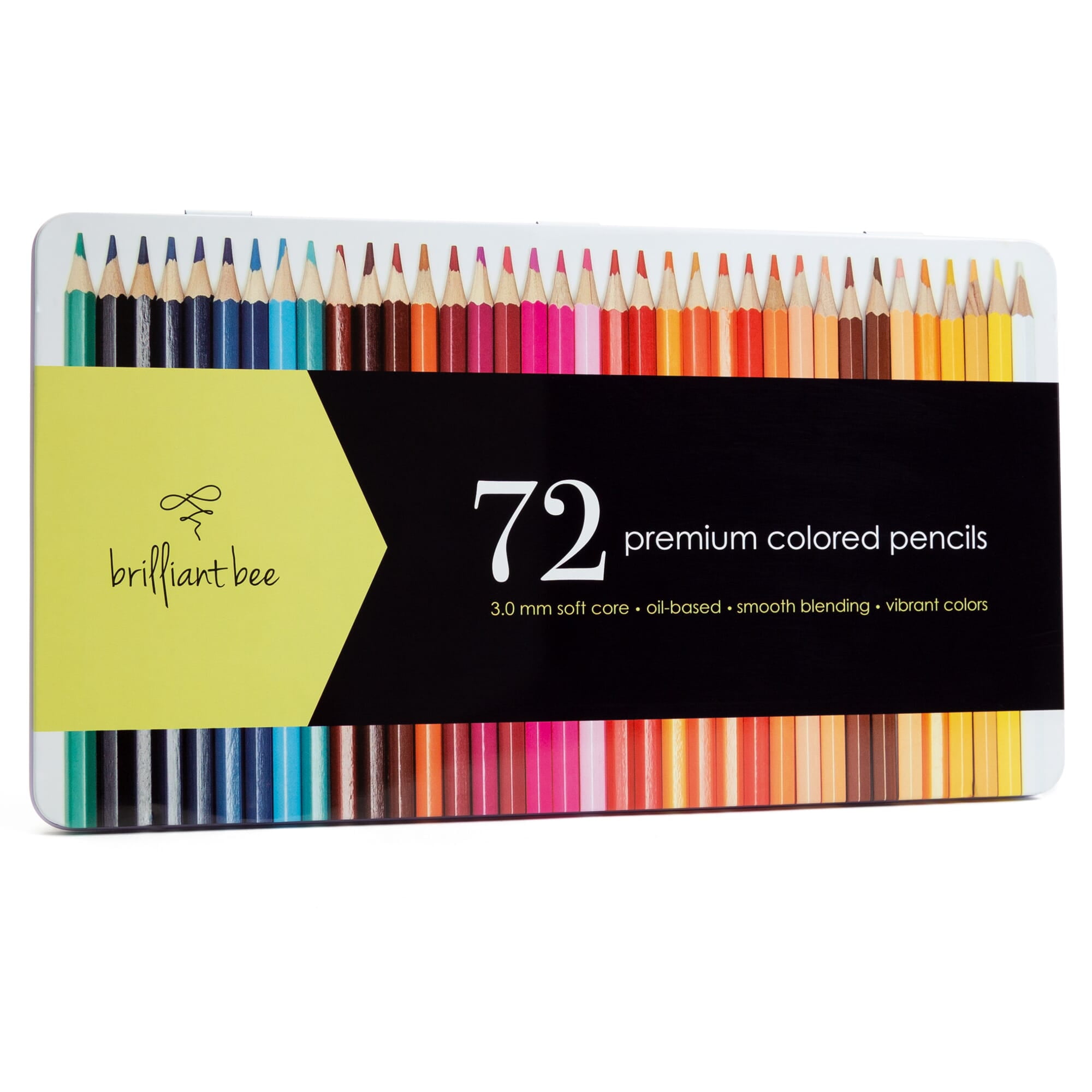 Brilliant Bee – 72 Premium Colored Pencils for Adults – Soft Core, Oil ...