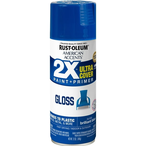 Brilliant Blue, Rust-Oleum American Accents 2X Ultra Cover Gloss Spray ...