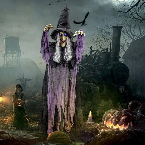 Brilliant Brand Lighting Halloween Witch 3D Animated Talking - Posable ...