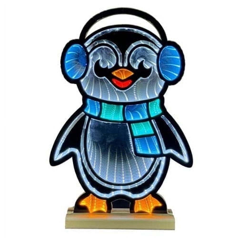 Brilliant Brand Lighting LED Infinity Mirror Strip Light 3D Penguin ...