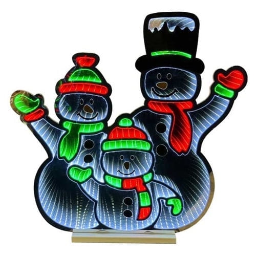 Brilliant Brand Lighting LED Infinity Mirror Strip Light 3D Snowman ...