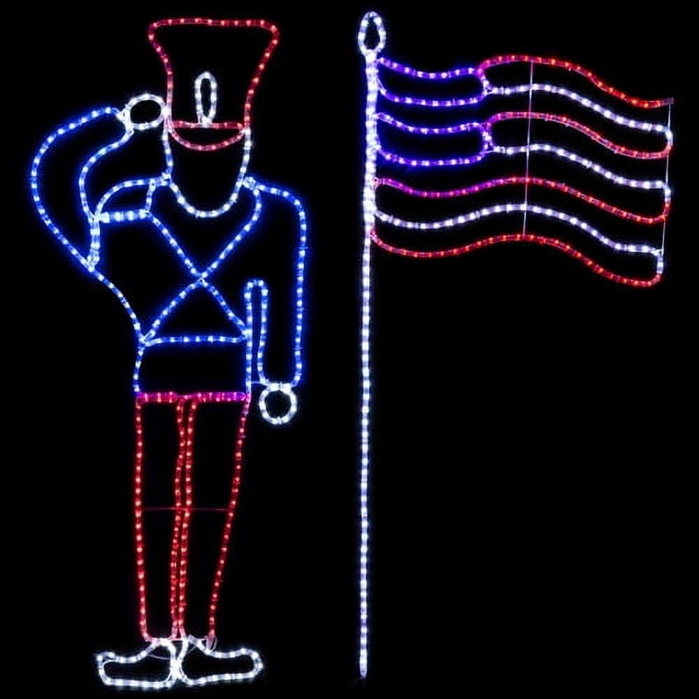 Brilliant Brand Lighting LED Rope Light Patriotic Saluting Soldier with ...