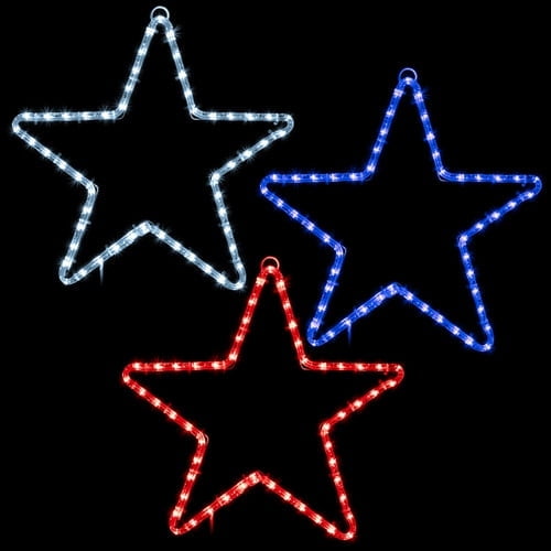 Brilliant Brand Lighting LED Rope Light Patriotic Star Decoration - 3 ...