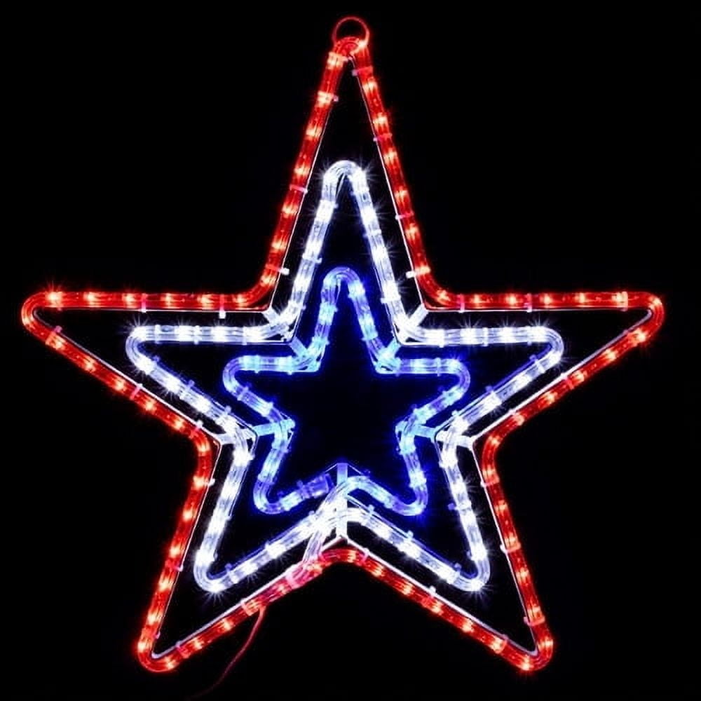 Brilliant Brand Lighting LED Rope Light Patriotic Triple Star ...