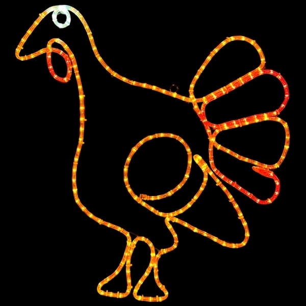 Brilliant Brand Lighting LED Rope Light Thanksgiving Turkey Decoration ...