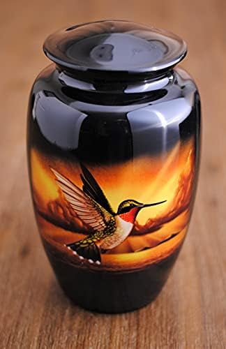 Brilliant Brown Hummingbird Cremation Urn, Large Ruby Hummingbird Urn ...