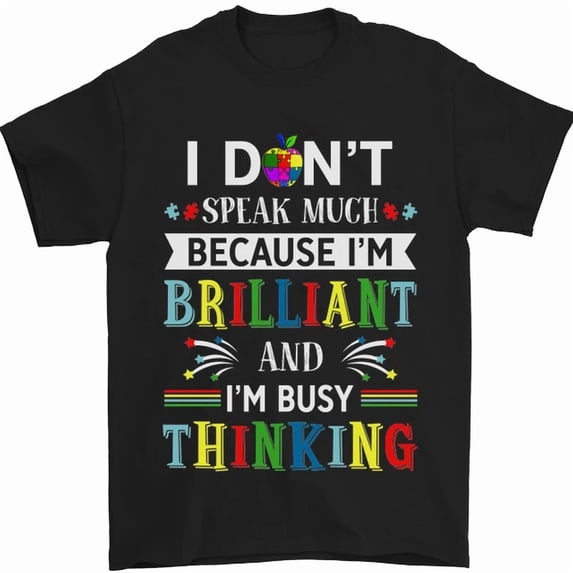 Brilliant & Busy Thinking Autism Autistic Mens S-5XL T-Shirt - Walmart.com