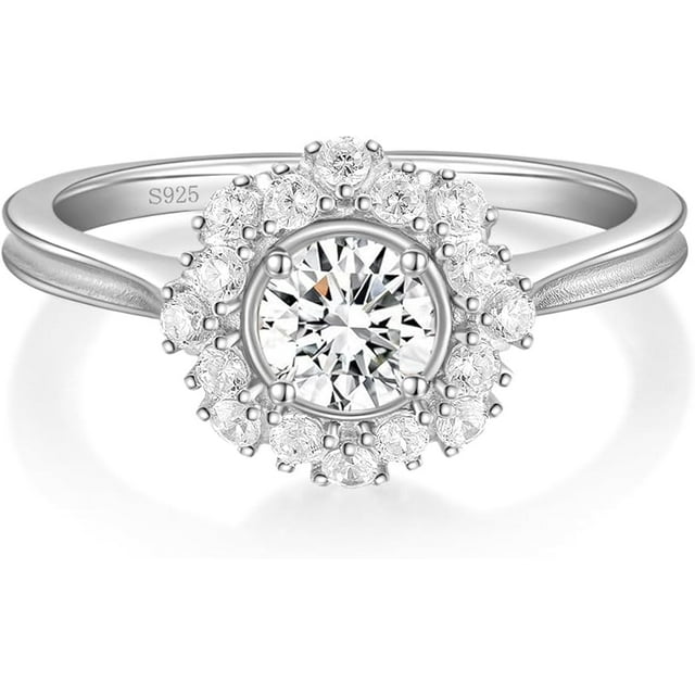 Brilliant Engagement Ring 14K White Gold Moissanite Diamond Ring 1 CT ...