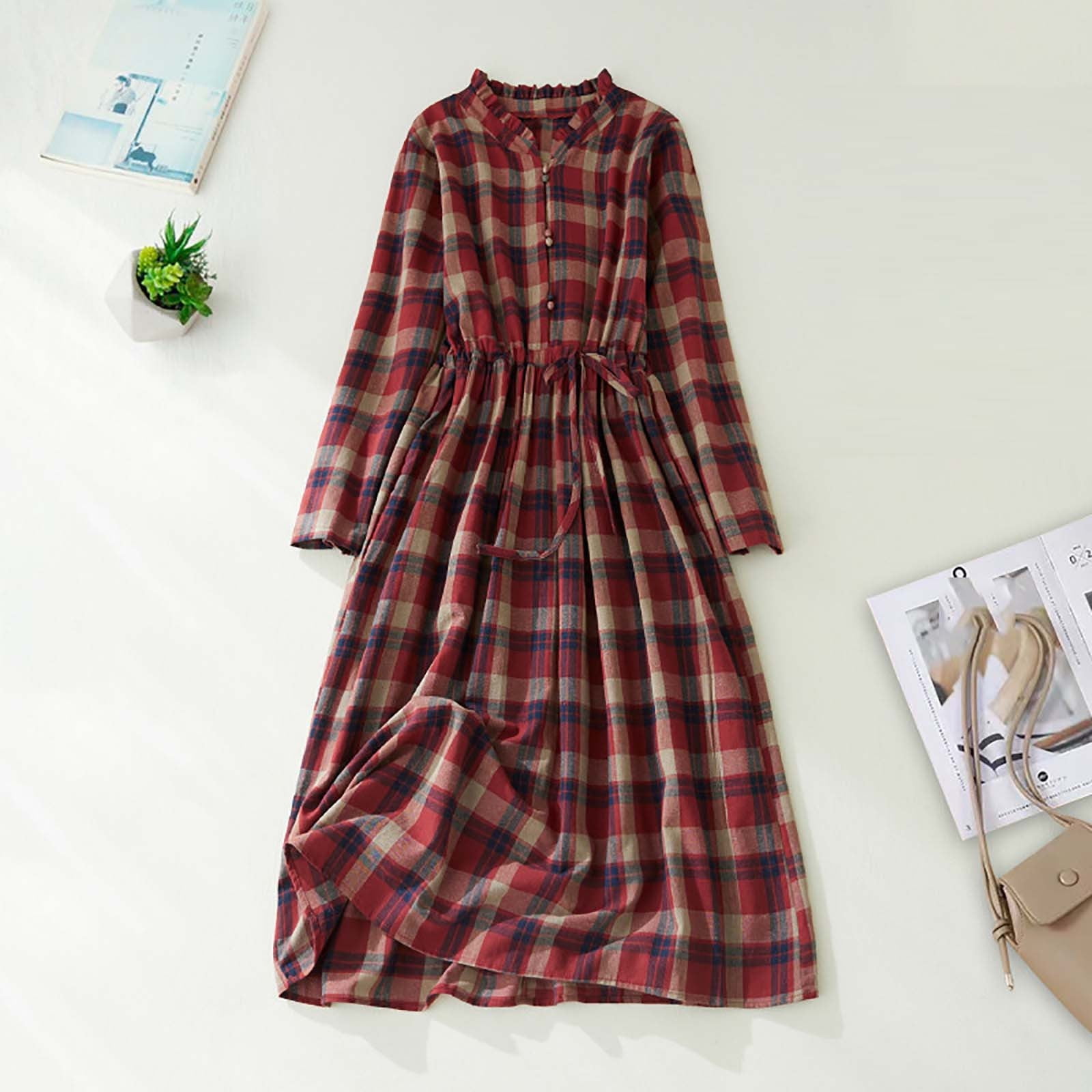 Brilliant Fall Dresses for Women 2024 Maxi Women's Retro Waist Waist ...