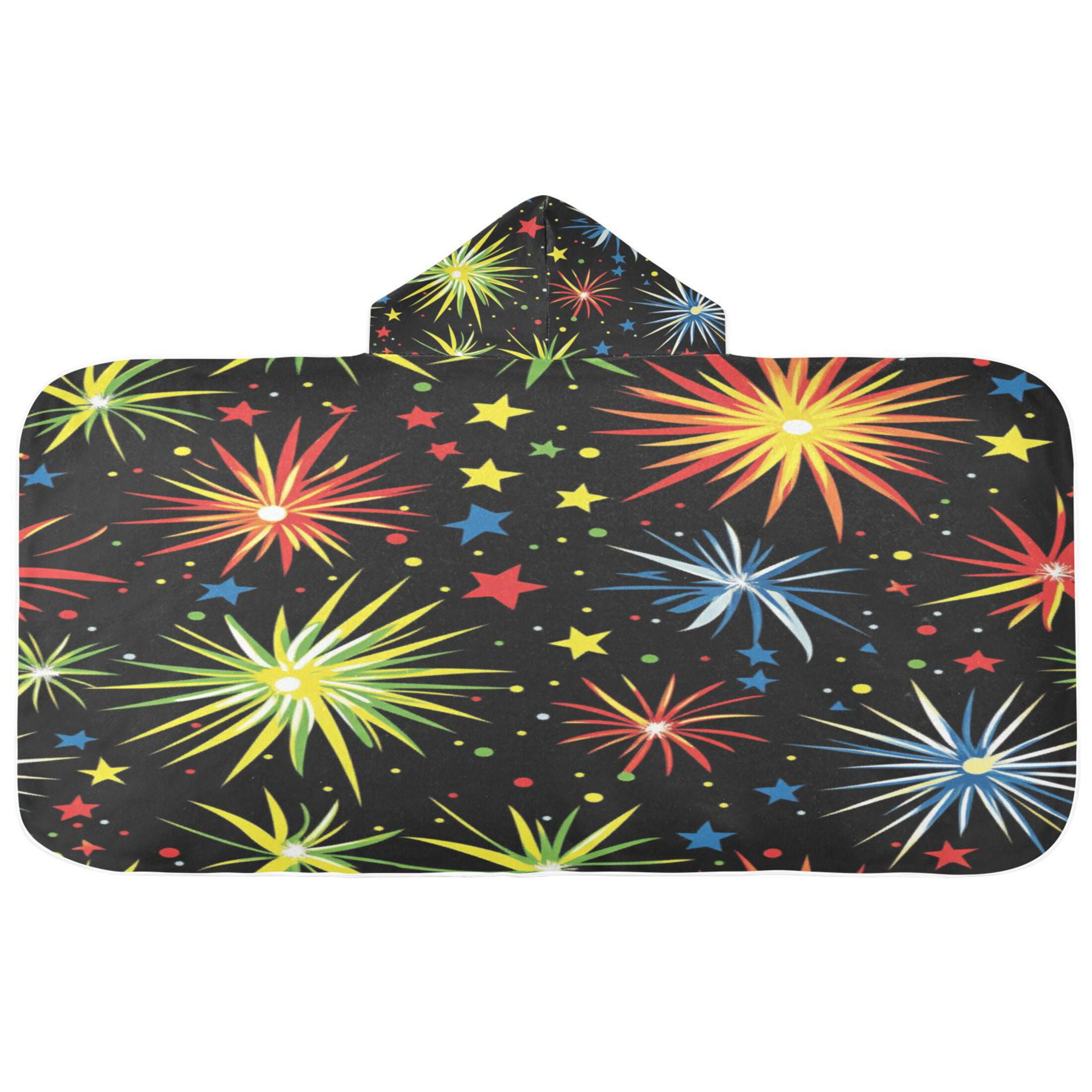 Brilliant Fireworks Pattern 50x23.5" Baby Hooded Bath Towel Poncho ...