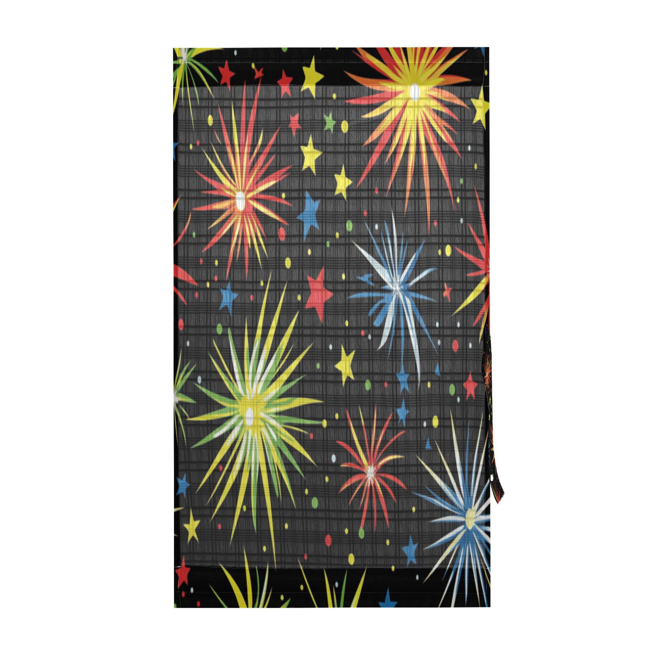 Brilliant Fireworks Pattern Door Curtain 54x72in UV Blocking Mesh with ...