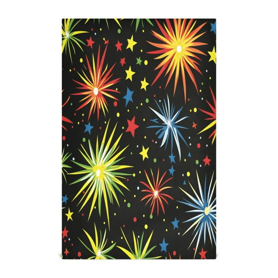 Brilliant Fireworks Pattern Kitchen Towels Dishcloth Decorative Waffle ...