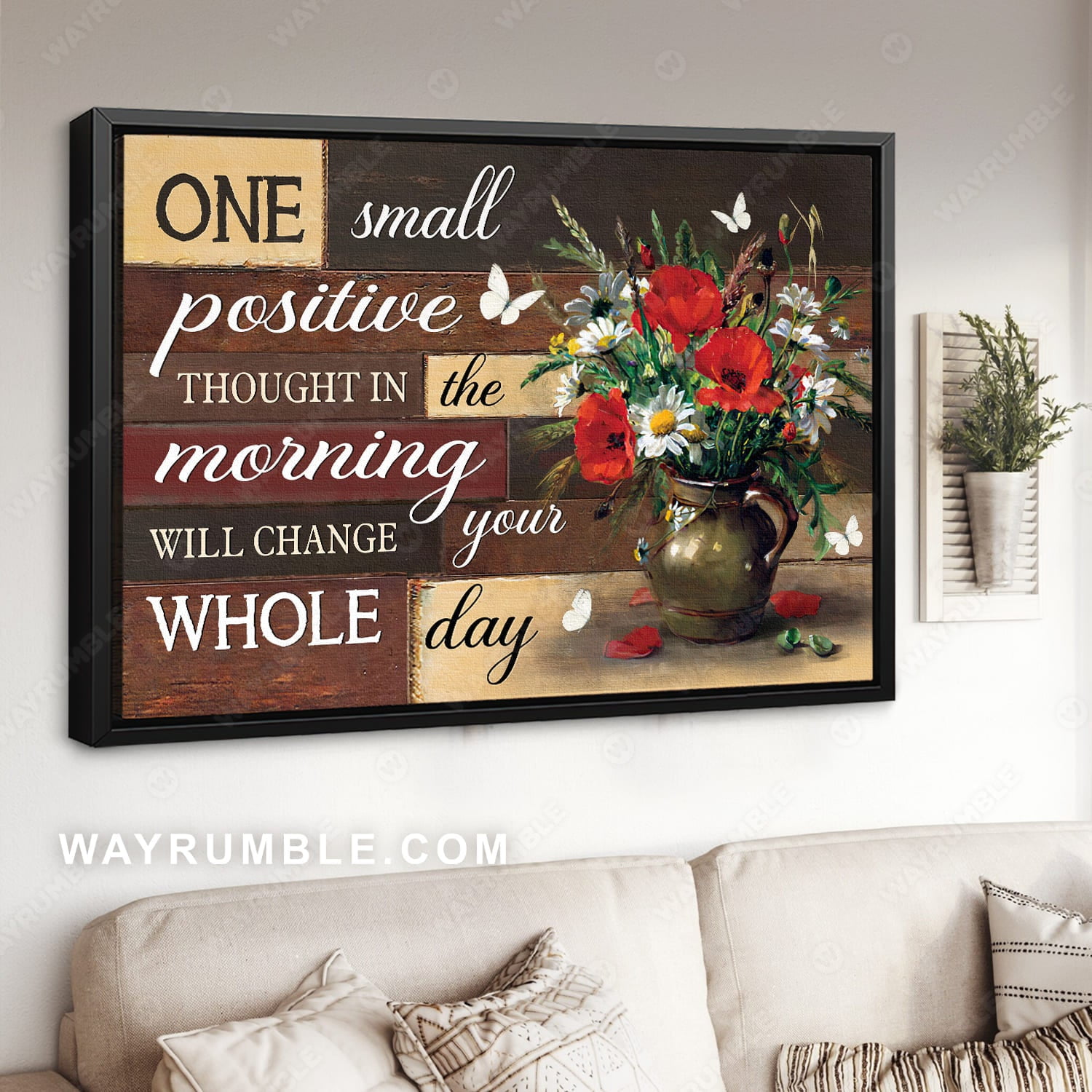 Brilliant Flower Painting, Wooden Background, One Small Positive ...