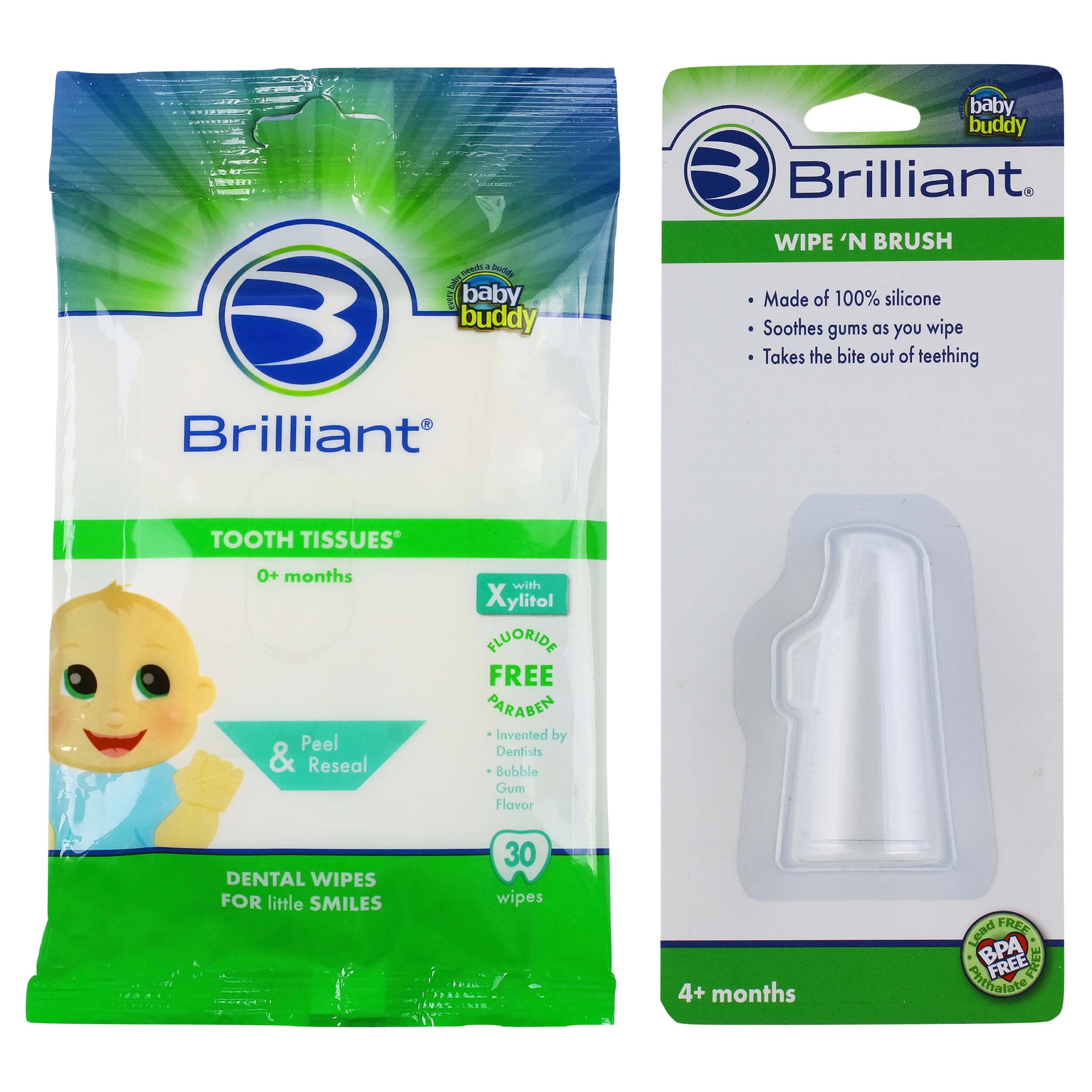 Brilliant Infant Bundle: Tooth Tissues Wipes 30ct Bubblegum & Soft ...