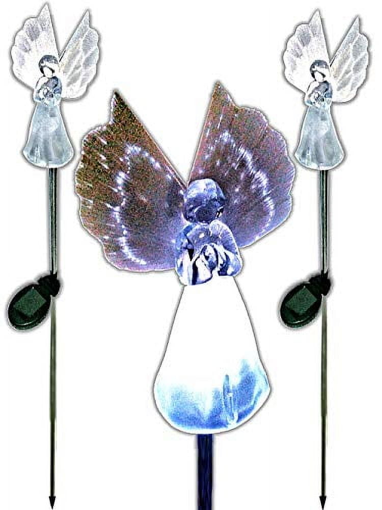 Brilliant & Mo Set of 2 Gorgeous Frosty Solar Angel Lights Garden ...