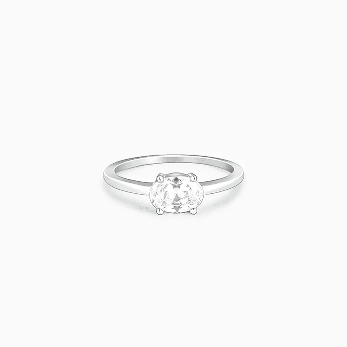 Brilliant Oval 1.50 Ct Silver Ethereal Solitaire Ring Engagement ...