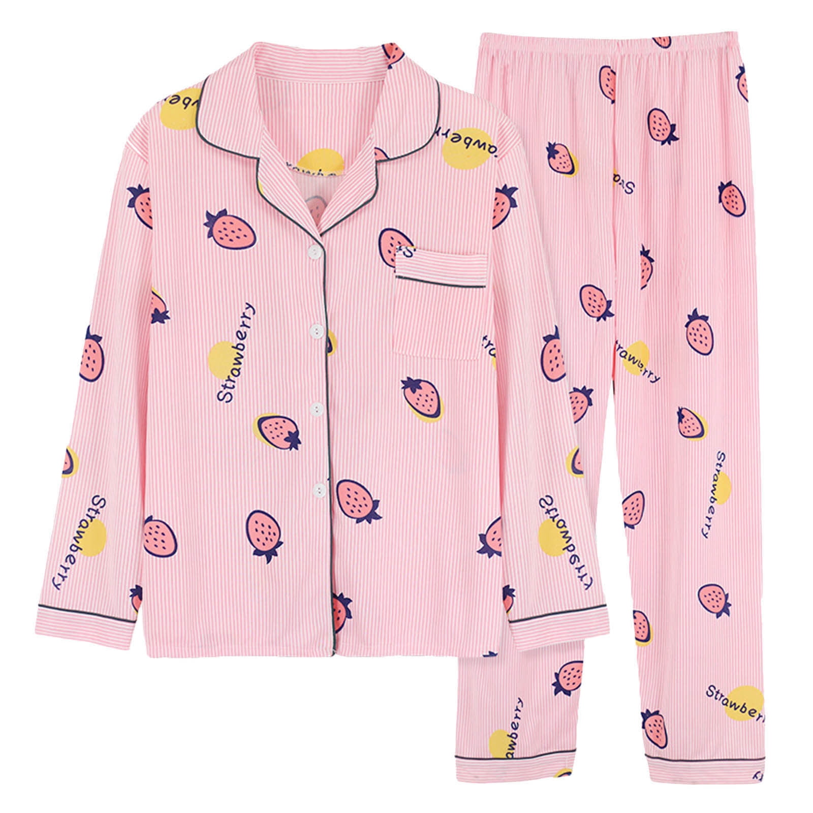 Brilliant Pajamas for Women Plus Size Women's Button Casual Long Sleeve ...