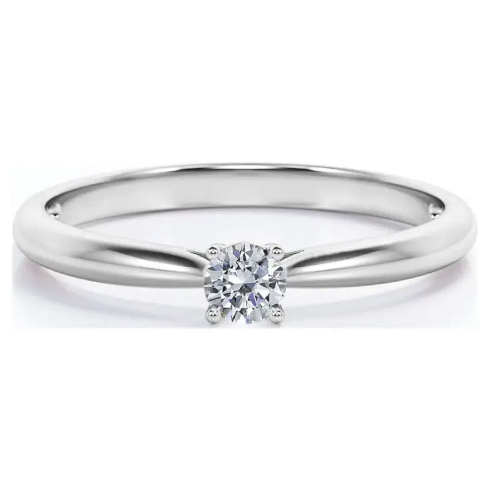 Brilliant Round Cut Diamond Ring Solitaire 18K White Gold Engagement Moissanite Diamond Ring ...
