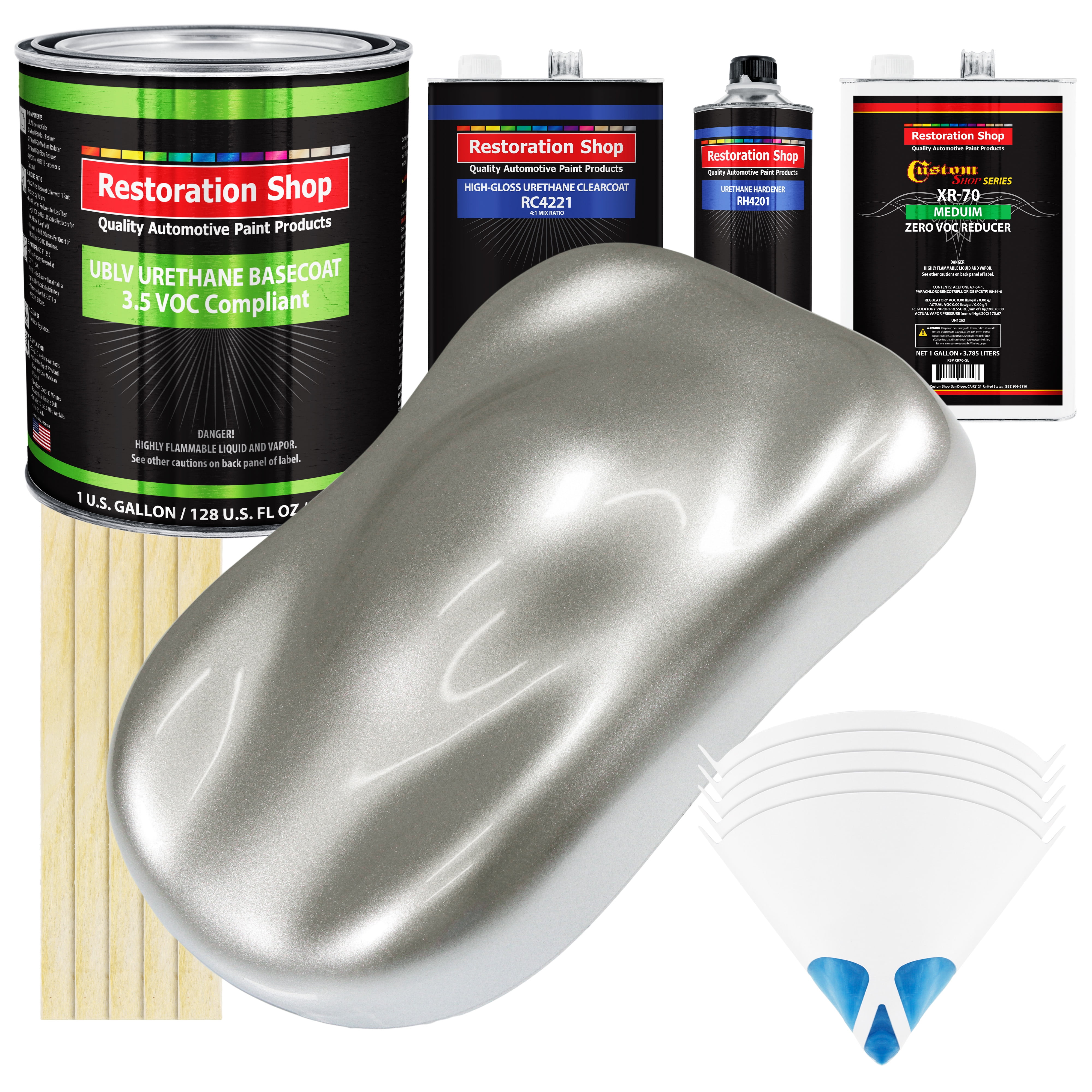 Brilliant Silver Firemist Gallon Kit Low VOC URETHANE BASECOAT Auto ...