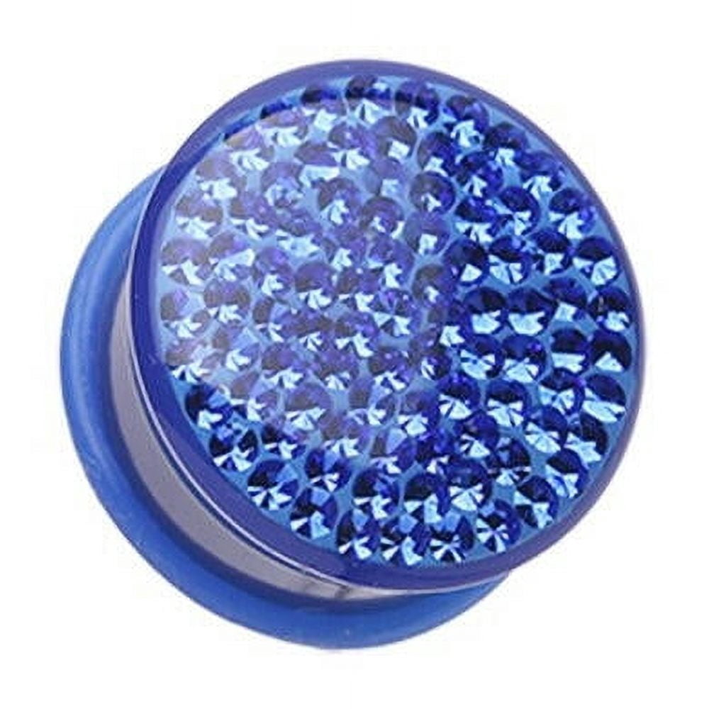Brilliant Sparkles Color Body Single Flared Ear Gauge Plug Earrings ...