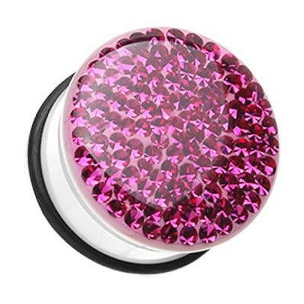 Brilliant Sparkles White Body Single Flared Ear Gauge Plug Earrings ...