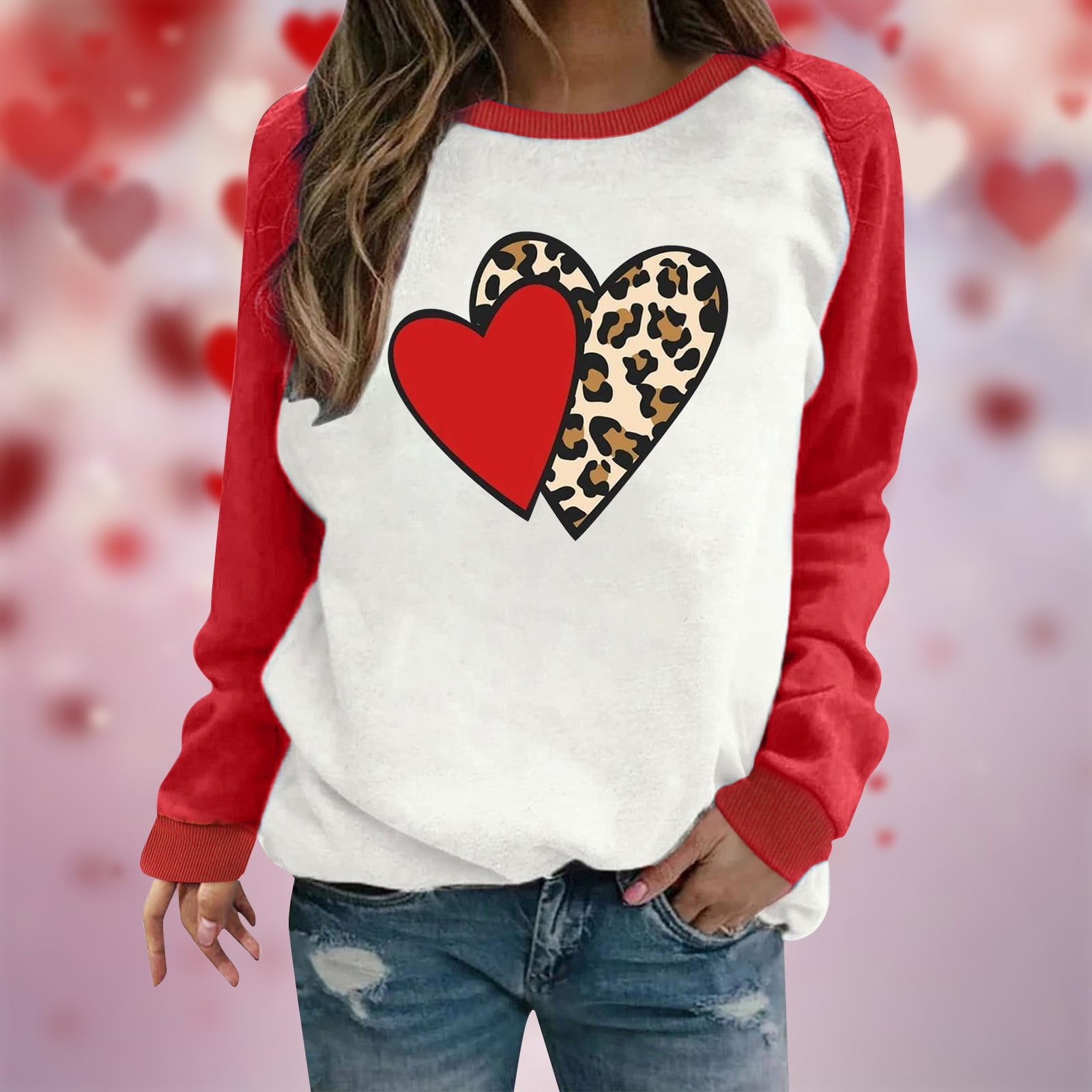 Brilliant Valentines Clothes Celebrate Valentines Sweatshirt Womens Womens Tops Spring 2025 ...