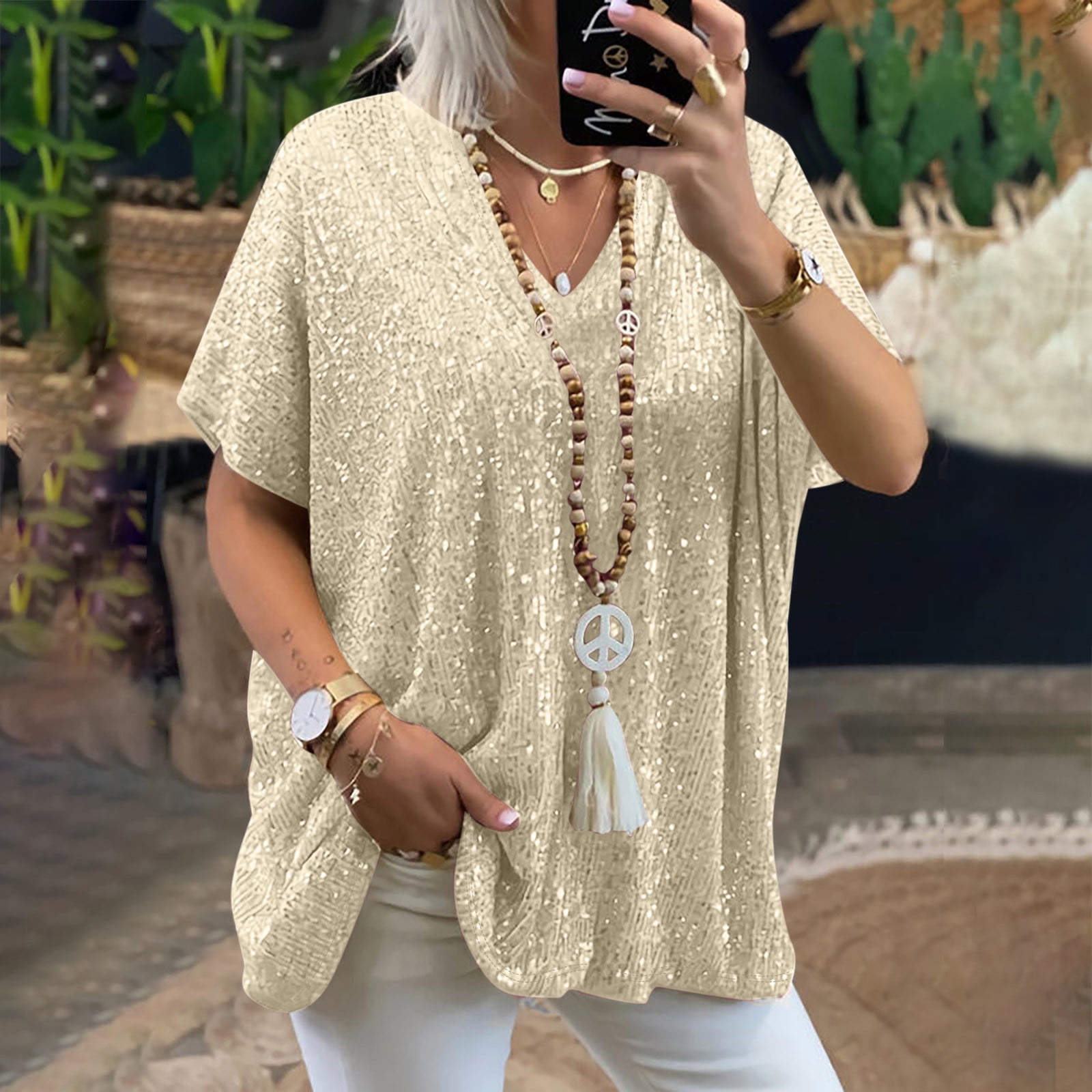 Brilliant Womens Tops Clearance under $5 Tops for Women Elegant Sparkly ...