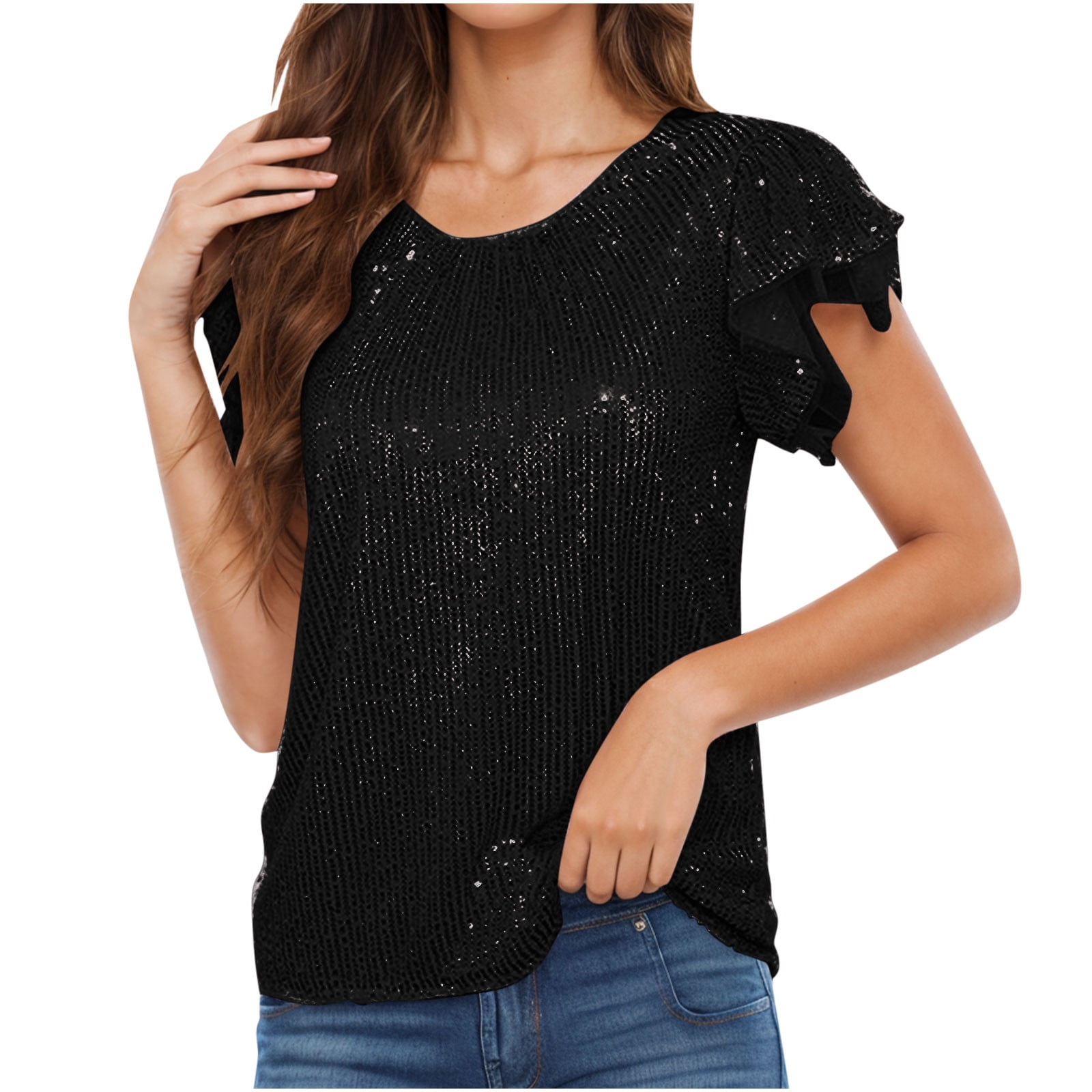 Brilliant Womens Tops Clearance under $5 Tops for Women Elegant Sparkly ...